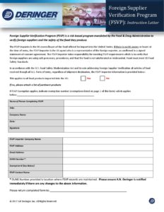 FSVP Instruction Letter - Customs Broker, Freight Forwarding & Trade ...